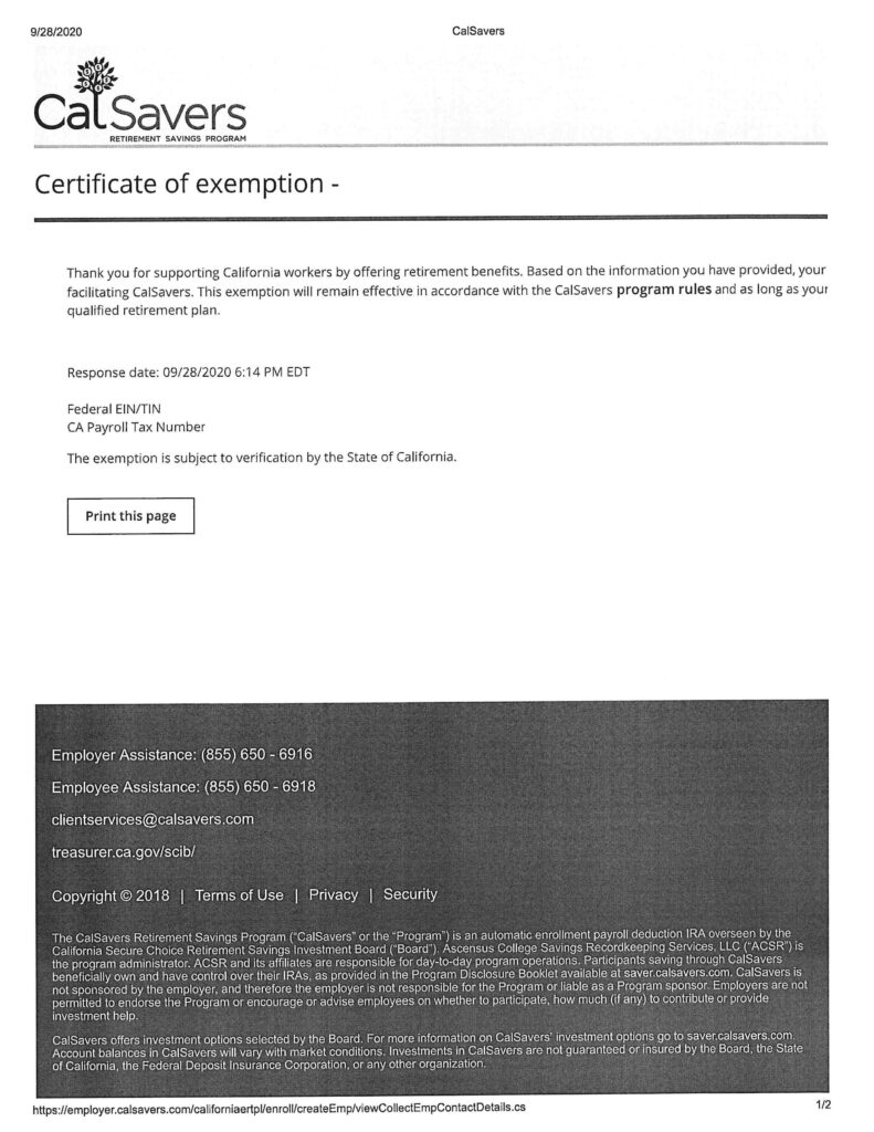 CalSavers Additional Information - Bandy and Associates